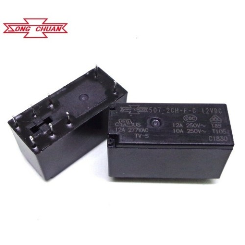 Реле электромагнитное 507-2CH-F-C 12VDC 12A